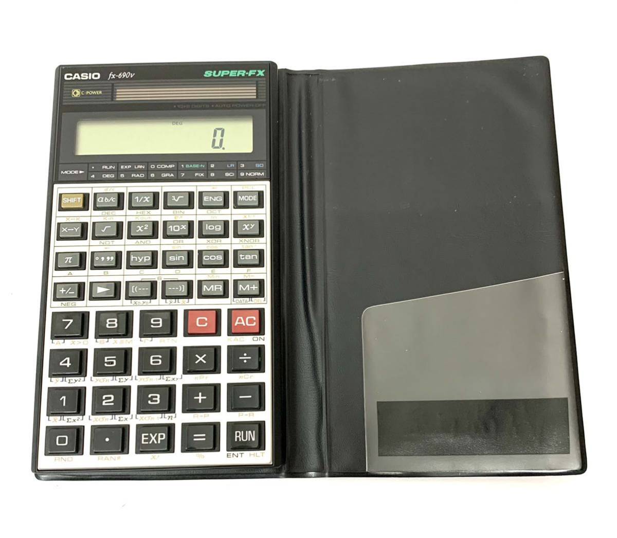 【目立った傷や汚れなし】希少美品CASIOカシオ 関数電卓[SUPER-FX fx-690v] 動作OK/カバーケース付 売り切りの落札情報 ...