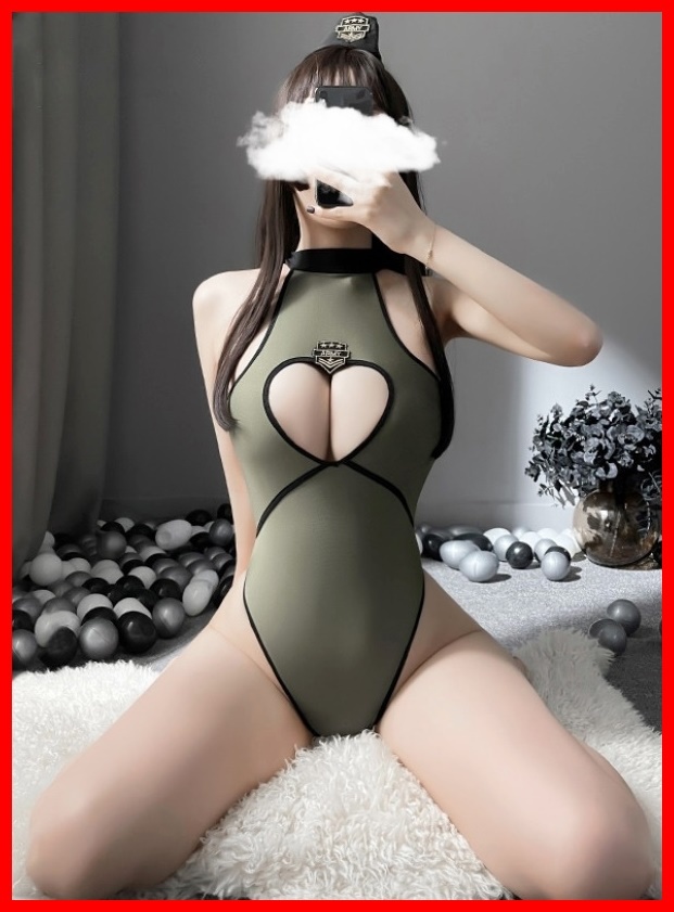 【未使用】K533 ハイレグ レオタード セクシー オープンバスト オープンクロッチ アーミー デザイン ナイトウエア レースクイーン コスの落札情報詳細 - ヤフオク落札価格検索 オークフリー