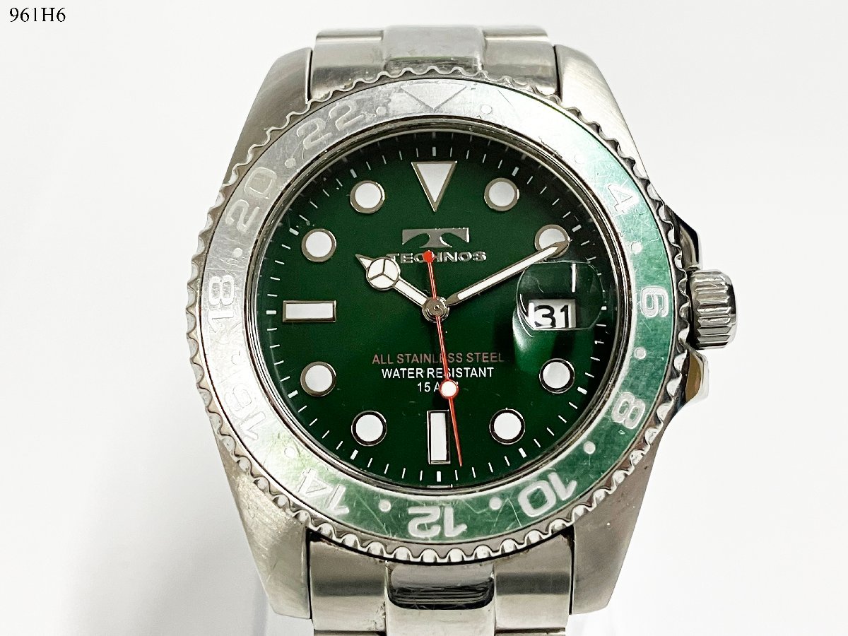 【傷や汚れあり】★稼働品 TECHNOS テクノス T2525 電池交換済 クォーツ デイト 3針 WATER RESISTANT 純正ベルト メンズ 腕時計 961H6-17の落札情報詳細 ...