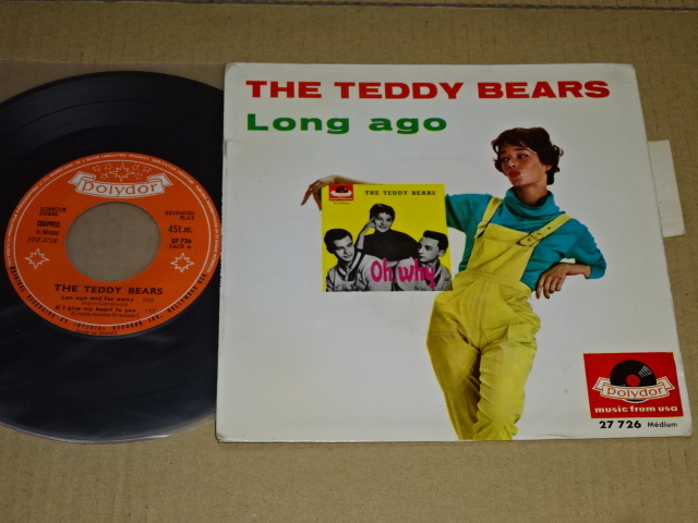 【やや傷や汚れあり】The Teddy Bears、Long ago、1959年フランス・PolydorオリジナルEP(ジュークボックス・タグ ...