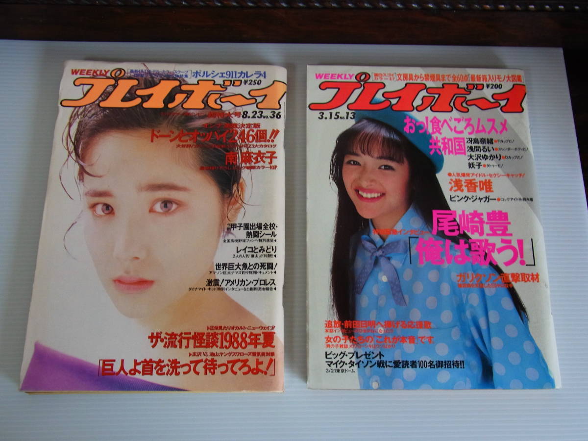 【やや傷や汚れあり】223、週刊プレイボーイ 2冊 南麻衣子・冴島奈緒・大沢ゆかり・浅香唯・妖子の落札情報詳細 Yahoo オークション
