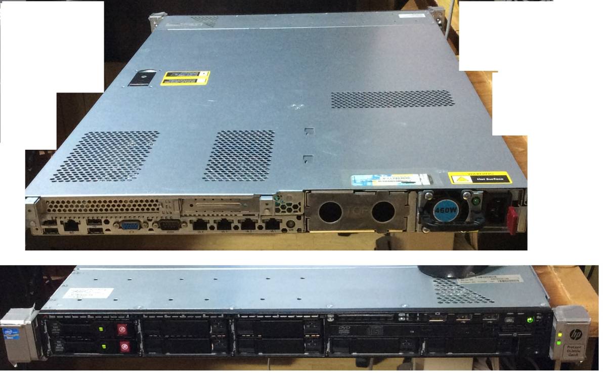 【目立った傷や汚れなし】HPE★Proliant DL360e Gen8 v2/Xeon E5-2403 V2 1.80Ghz/4GB ...