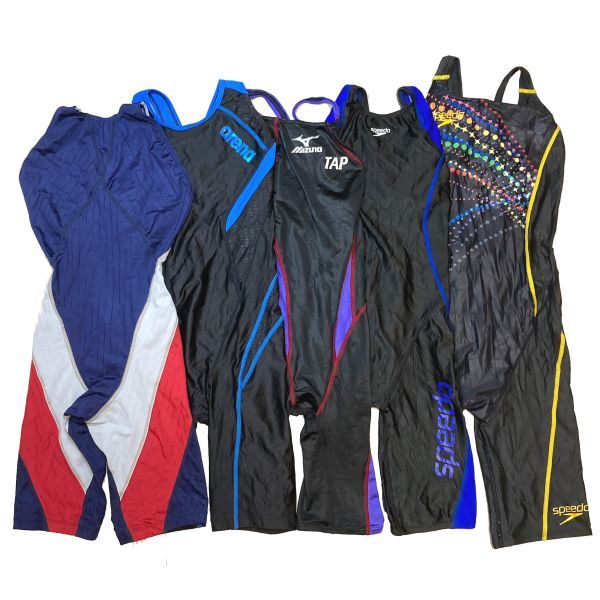 【やや傷や汚れあり】5【整理品リサイクル】女子競泳水着5枚セット(S～L)★SPEEDOアリーナMIZUNO★スパイラル・FASTSKIN ...