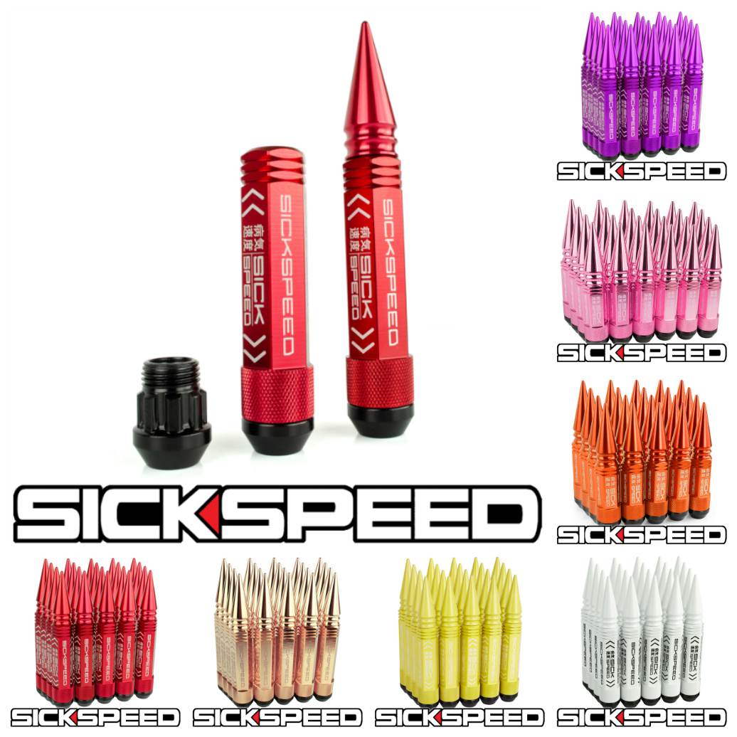 【未使用】SICKSPEED P1/2 ハイブリッドナット スパイク ロング 128mm ホイールナット ロックナット アメ車 アルミ ...