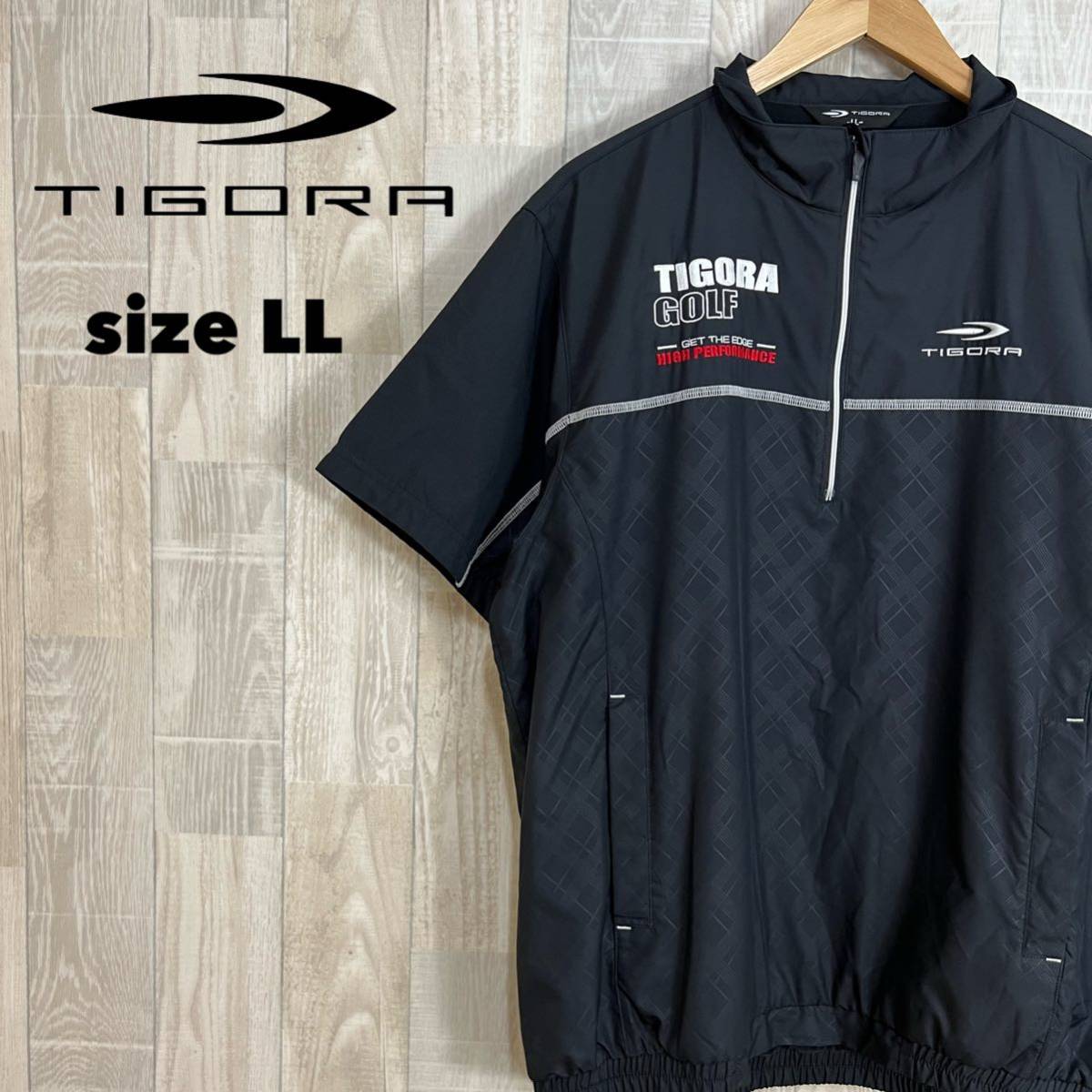 【目立った傷や汚れなし】TIGORA ティゴラ ウィンドブレーカー 半袖 ゴルフウェア サイズLL 黒 ブラック ナイロンジャケット GOLF メンズ トップスの落札情報詳細 - ヤフオク落札 ...