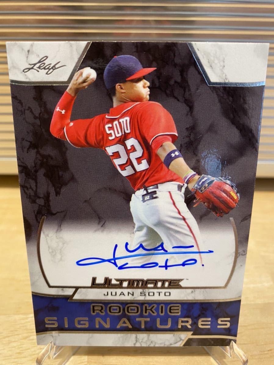 【未使用に近い】激レア ソト ルーキー 直筆サイン 2019 Leaf Ultimate Rookie Signatures Juan Soto On Card Auto Rc Sp 直筆 ...