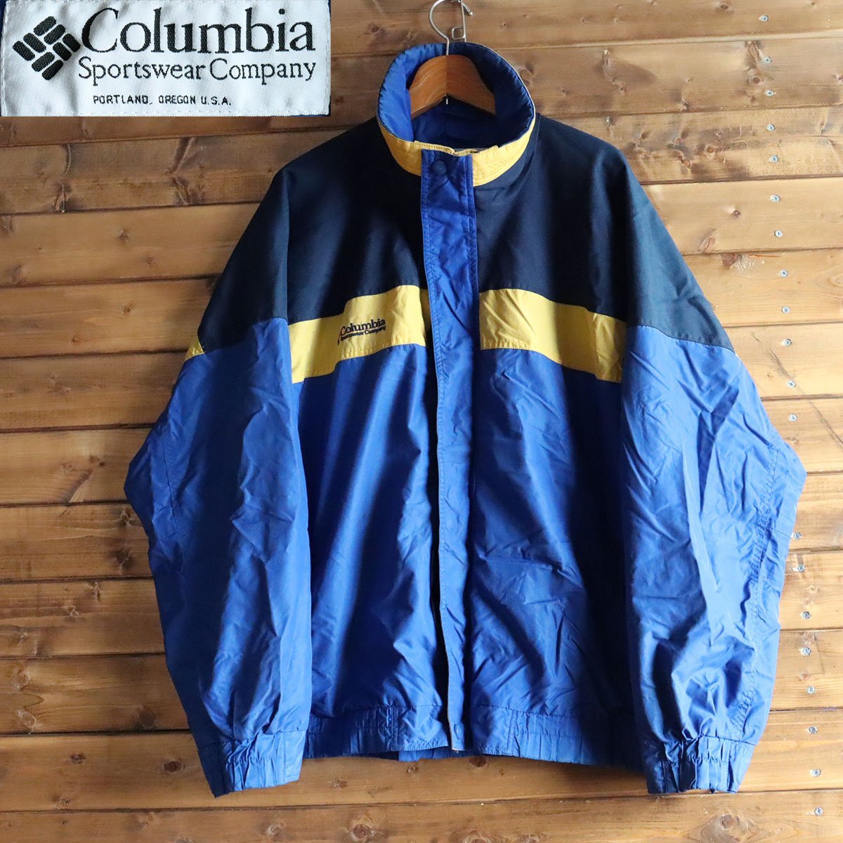 【やや傷や汚れあり】E6/M7.4-1 90s Columbia コロンビア Bugaboo ナイロンジャケット ロゴ刺繍 メンズ L ブルー系 アウトドア アウター 古着の落札情報詳細 ...