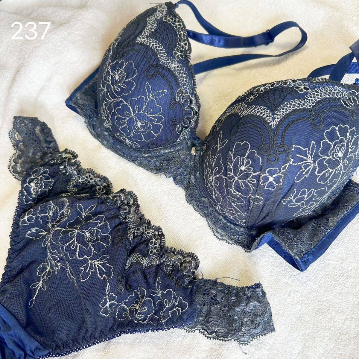 【未使用】237 D65ブラジャー＆MサイズTバックショーツ ネイビー エレガント 金糸 フラワー刺繍 ソング タンガの落札情報詳細 - Yahoo!オークション落札価格検索 オークフリー
