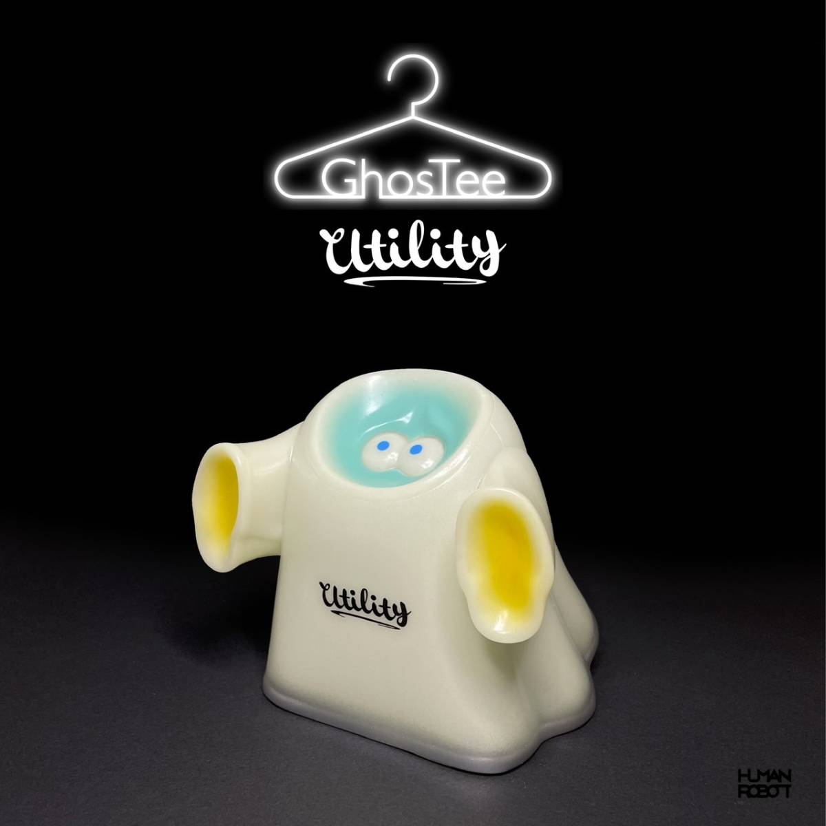 【未使用】HUMAN ROBOT TOYS × utility GhosTee G.I.D ゴースティー 蓄光 HUMANROBOT ヒューマンロボット ソフビ sofvi 検) パンデッド ...