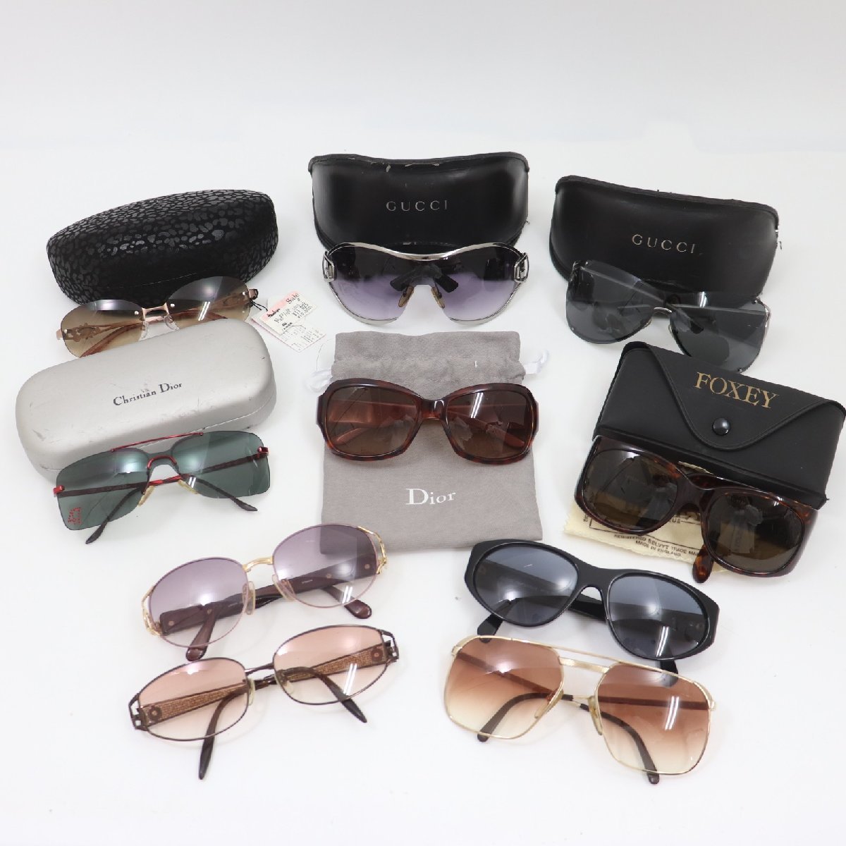 【やや傷や汚れあり】ITPG8P8145JJ 即決 本物 GUCCI Dior YSL GIVENCHY FOXEY DUNHILL JILLSTUART サングラス 10点 おまとめの落札 ...