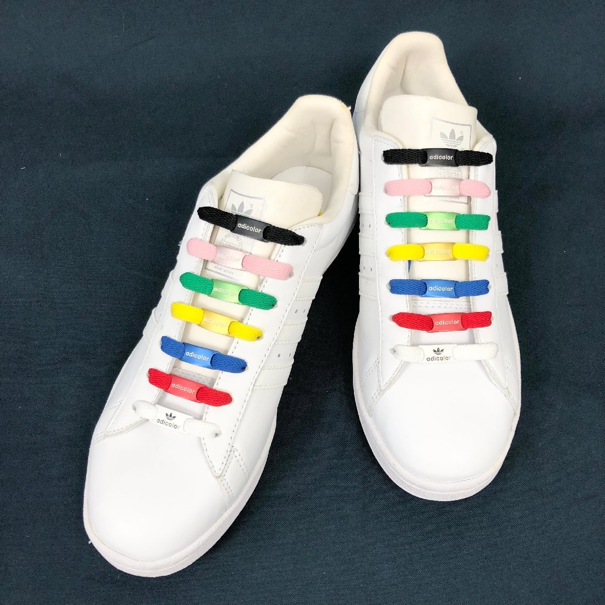 【やや傷や汚れあり】 【中古品】adidas アディダス adicolor W3 ホワイトシリーズ ローカット スニーカー ホワイト 白 ...