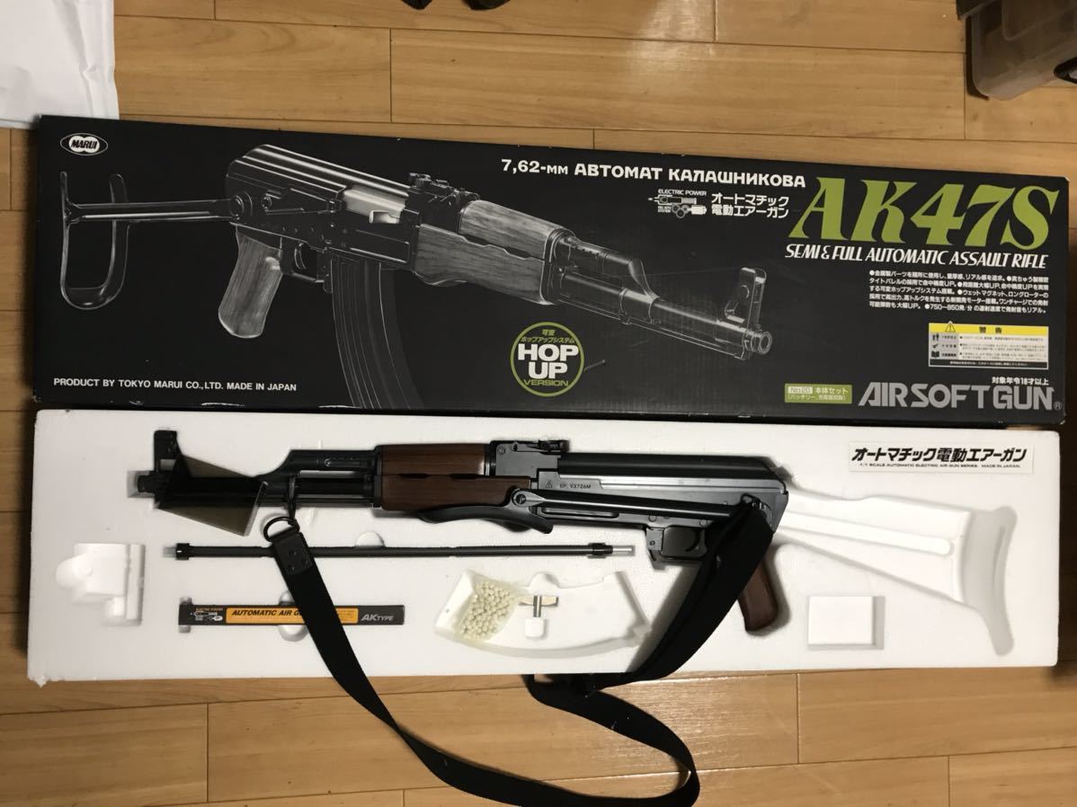 【目立った傷や汚れなし】MARUI マルイ Air Soft Gun AK47S 7.62-mm AT電動エアガン 18歳以上 モデルガン サバゲー ミリタリー 銃 アサルトライフル メンズ ...
