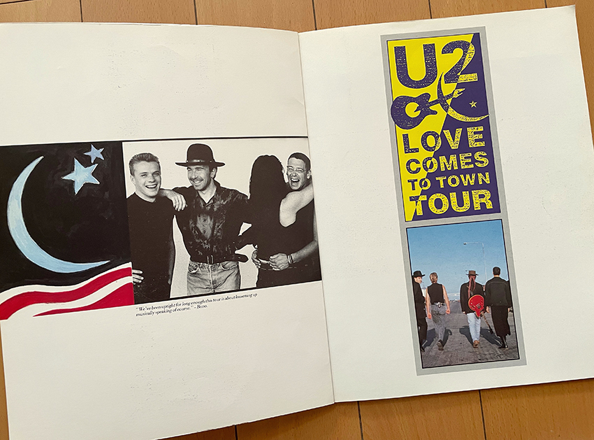 【やや傷や汚れあり】 U2/1989年LOVE COMES TO TOWNツアーパンフレットプログラム/illustrationルネ・カストロ ...