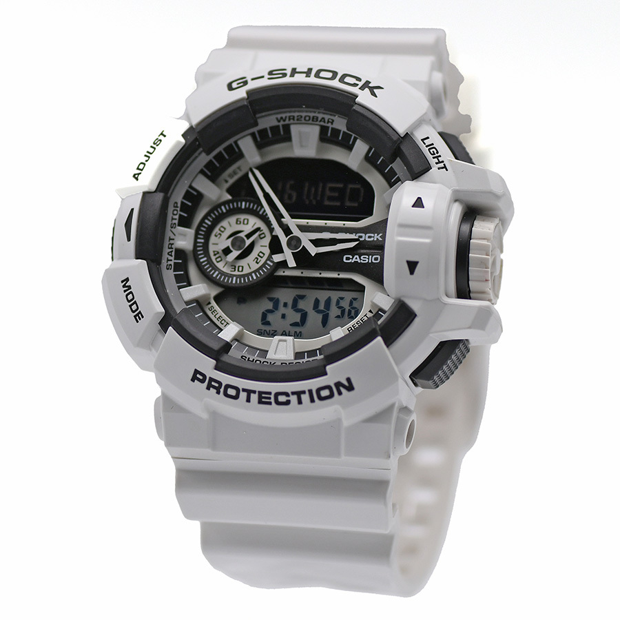 【未使用に近い】CASIO カシオ G-SHOCK ジーショック GA-400シリーズ GA-400-7AJF クォーツ デジアナ ホワイトカラー メンズ 紳士用 男性用 腕時計 新品同様の ...