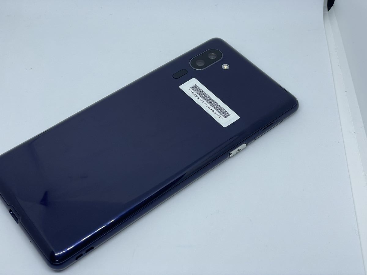 【目立った傷や汚れなし】☆SIMロック解除済み☆簡単操作☆SoftBank SHARP シンプルスマホ5 A001SH ネイビーブルー 動作 ...