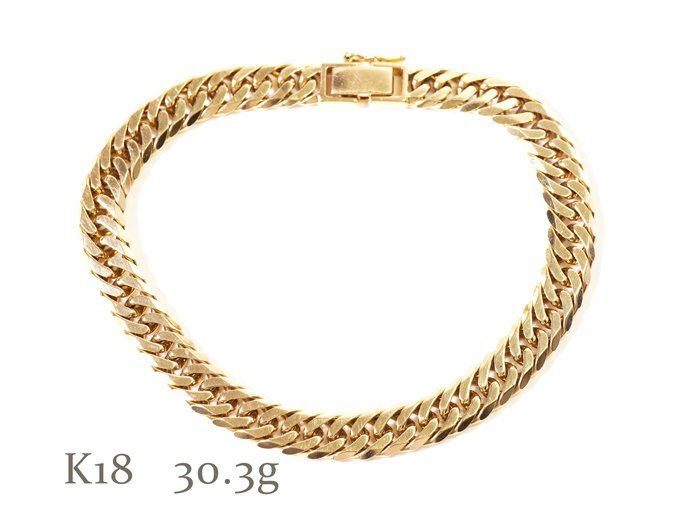 【やや傷や汚れあり】A-27☆地金 K18 喜平 キヘイチェーン ブレスレット 30.3g/19.5cmの落札情報詳細 - ヤフオク落札価格検索 オークフリー