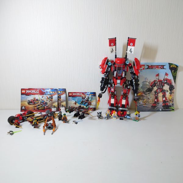 【やや傷や汚れあり】つ94【80】1円～LEGO レゴ ニンジャゴー 70600 ニンジャのパワーバイク 70599 コールのエレメント ...