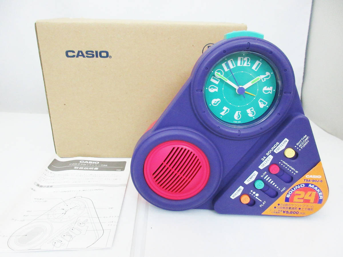 【未使用】N7314【ビンテージ クロック】カシオ 置き時計★TSA-90J-6★CASIO SOUND MAKER★24曲サウンド アラーム ...