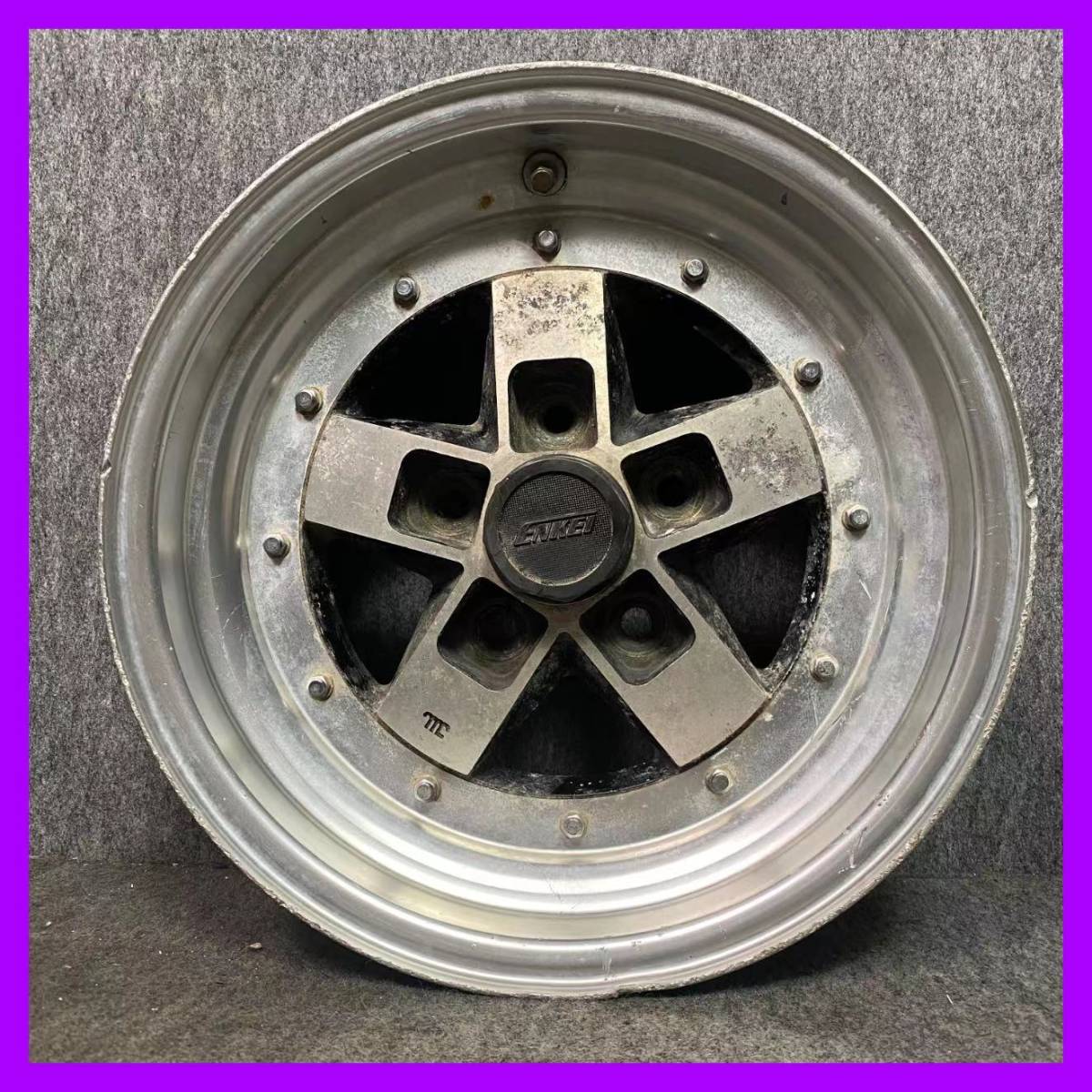 【傷や汚れあり】★激安！売り切り ENKEI APACHE 14インチホイール 日本製 中古1本★14×6.5JJ ET +7? PCD114 ...