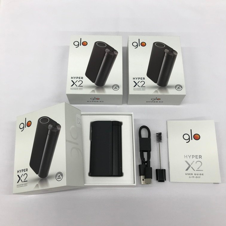【未使用】未使用・未開封・箱付き glo HYPER X2 STARTER KIT 加熱式たばこ 喫煙グッズ ブラック グロー本体 スターター ...