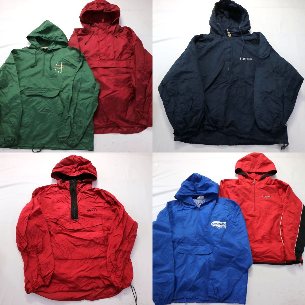 【やや傷や汚れあり】 アノラックパーカー set ナイロン フロントポケット 単色 他 (メンズXL) 6枚セット まとめ売り 古着卸 1円 ...