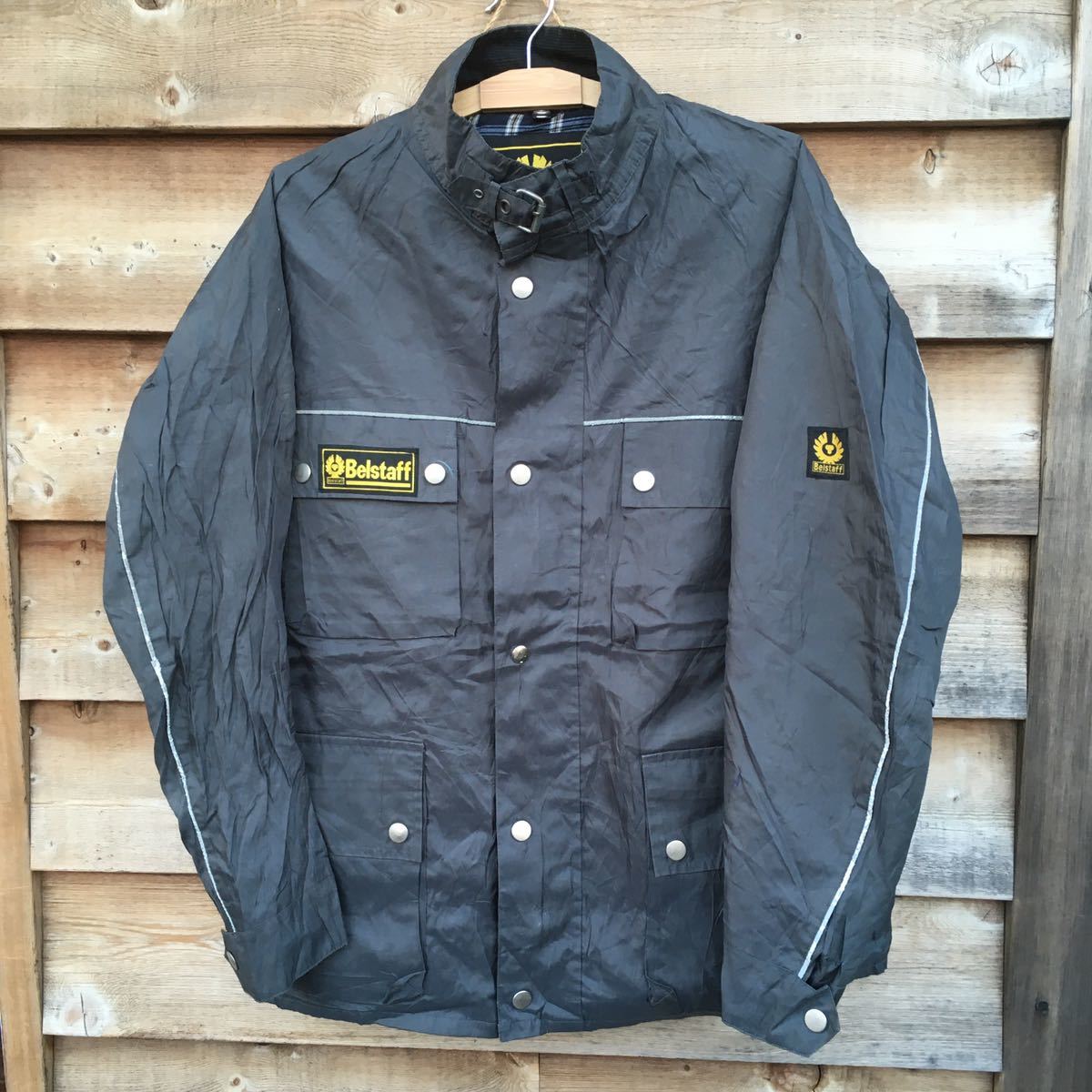 【やや傷や汚れあり】ベルスタッフ Belstaff L ナイロン ライダースジャケット チャコールの落札情報詳細 - ヤフオク落札価格検索 オークフリー