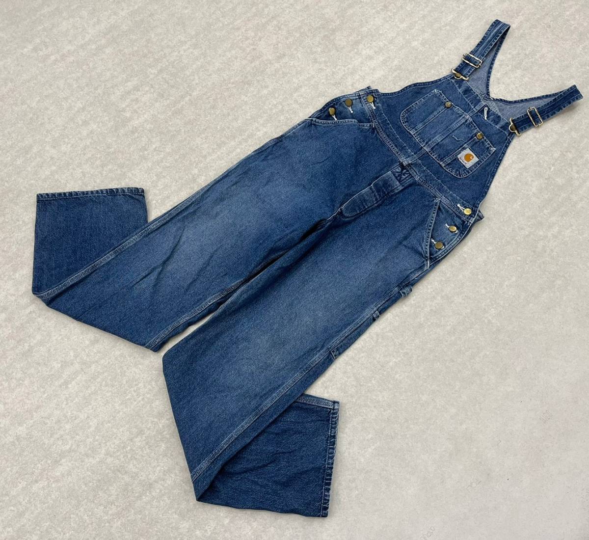 【目立った傷や汚れなし】We427 CARHARTT カーハート デニム オーバーオール ツナギ ワークウェア ブルー M の落札情報詳細 ...