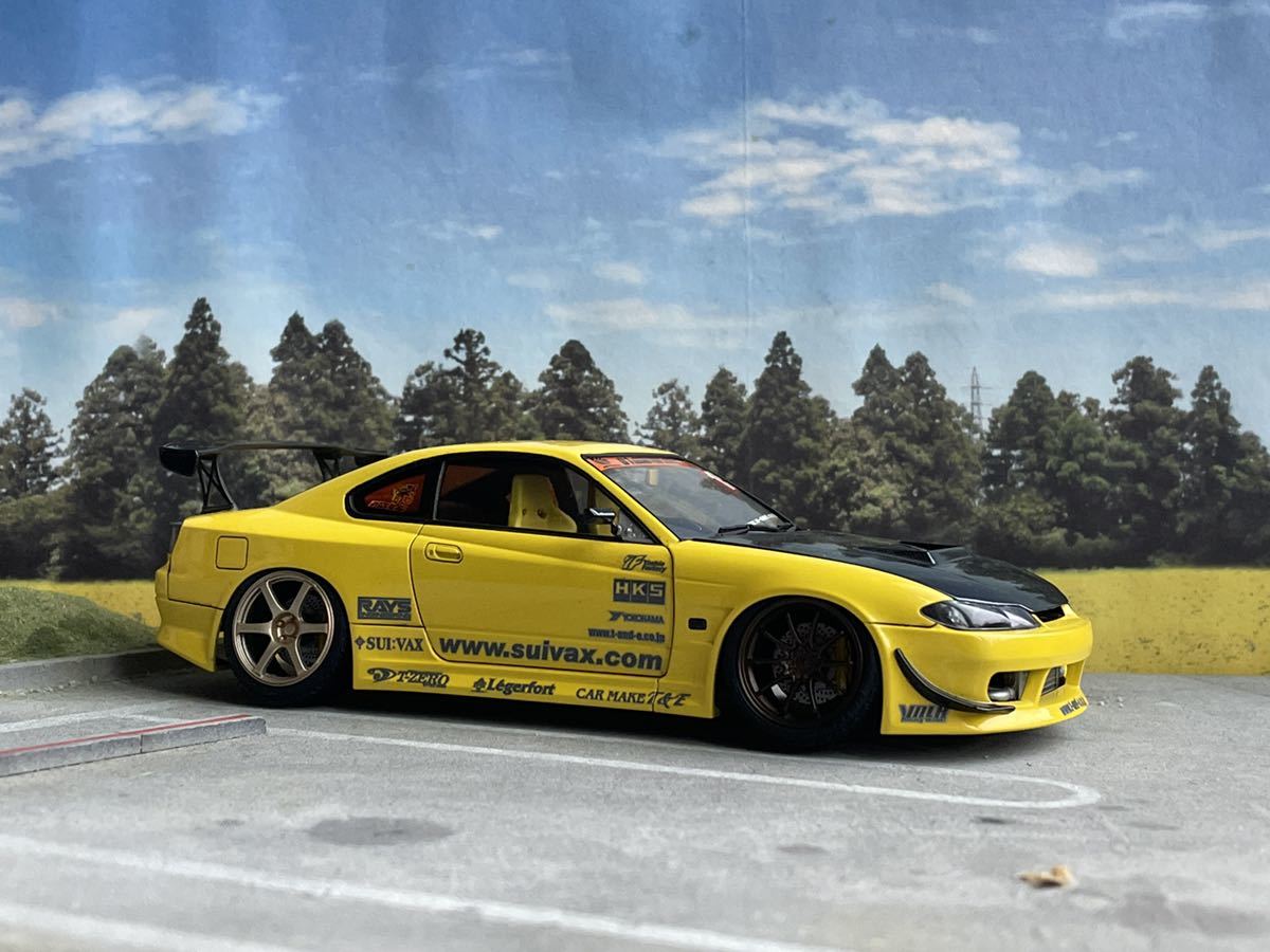 【やや傷や汚れあり】1/24 S15シルビア プラモデル完成品 アオシマ ベルテックス D1風 イエロー 素人製作品の落札情報詳細 - ヤフオク落札価格検索 オークフリー