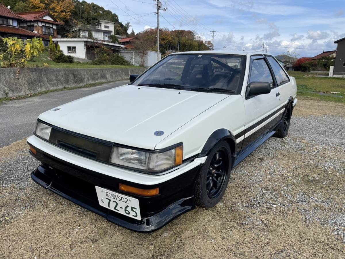 【走行距離 366,500 km】☆ 陸送費無料！ 売切り 旧車 トヨタ AE86 カローラレビン 後期 5MT GT-APEX 92後期 人気 2Dr 白黒 改造多数 全国 広島発 の落札 ...
