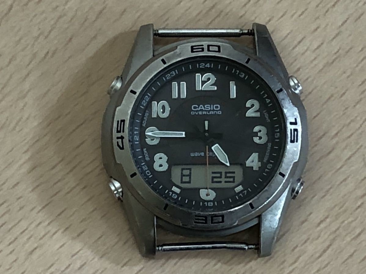 【傷や汚れあり】【保管品S4541】CASIO カシオ オーバーランド OAW-100TDJ 電波ソーラー ウェーブセプター チタン 腕時計 ...
