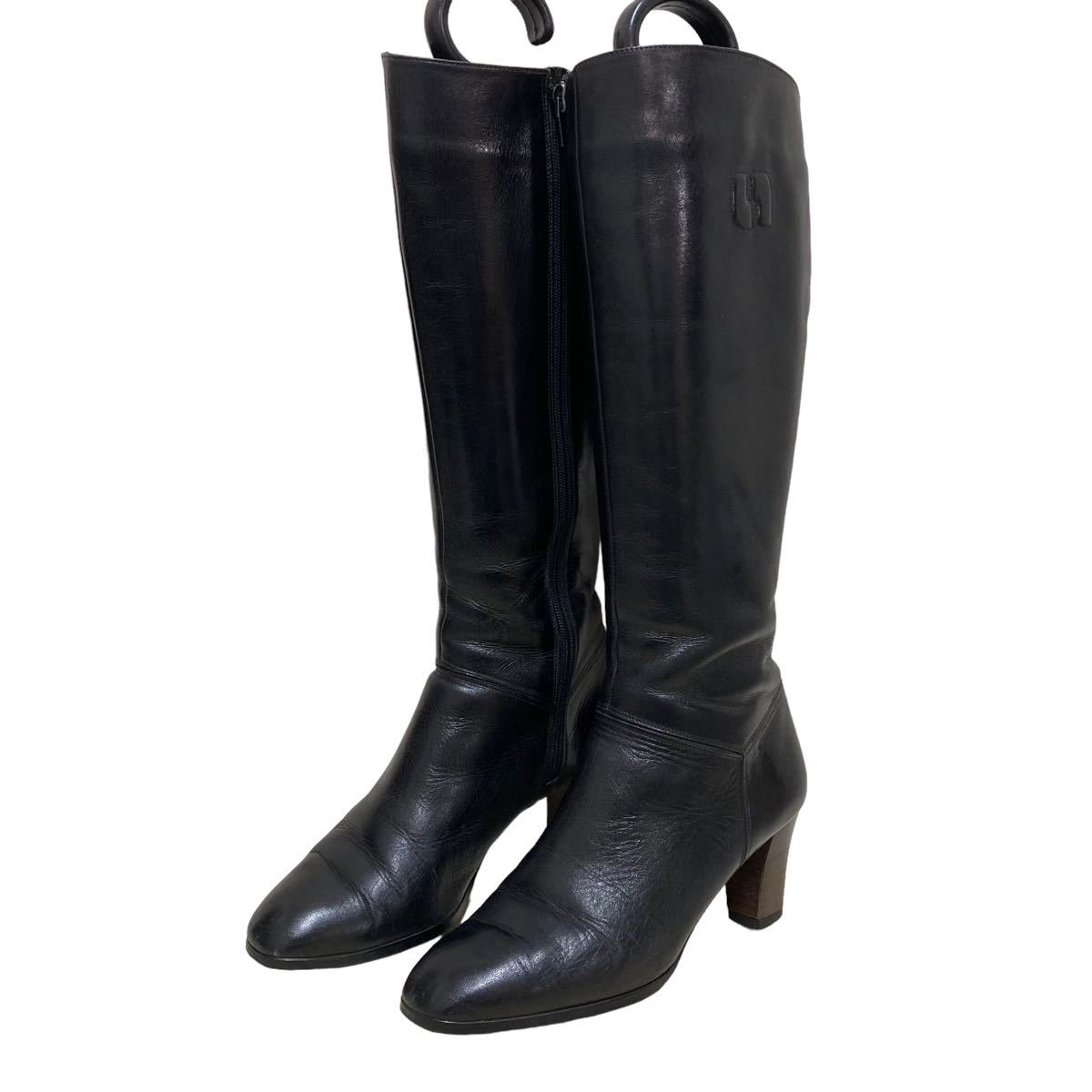 【やや傷や汚れあり】AC967 日本製 レディース ロングブーツ 24cm ブラック レザー サイドジップ の落札情報詳細| ヤフオク落札価格 ...