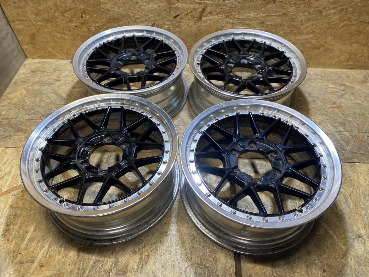 【傷や汚れあり】SSR シュピール 139.7 6H キャラバン E24 E25 E26 ハイエース 100系 200系 ホイール 3ピース 17×7J ET24 スピードスター 深リム ...