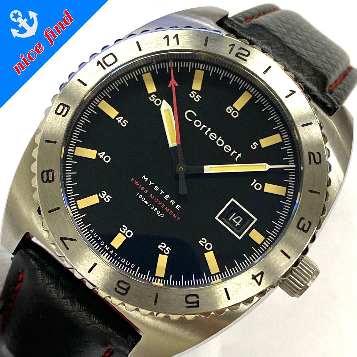 【目立った傷や汚れなし】★SWISS製 Cortebert【コルテベール Quartz】ホワイト文字盤 2針 メンズ クォーツ腕時計 動作品★ ...