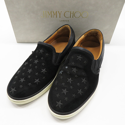 【やや傷や汚れあり】【1円】JIMMY CHOO ジミーチュウ GROVE スリッポン スタースタッズ 40 1/2 ...