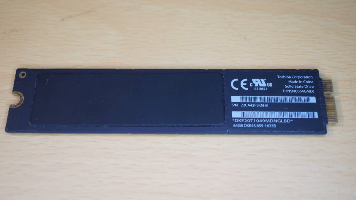 【やや傷や汚れあり】【Apple MacBook Air SSD・64GB・正常】APPLE SSD TS064C TOSHIBA THNSNC064GMDJの落札情報詳細 - ヤフオク落札 ...