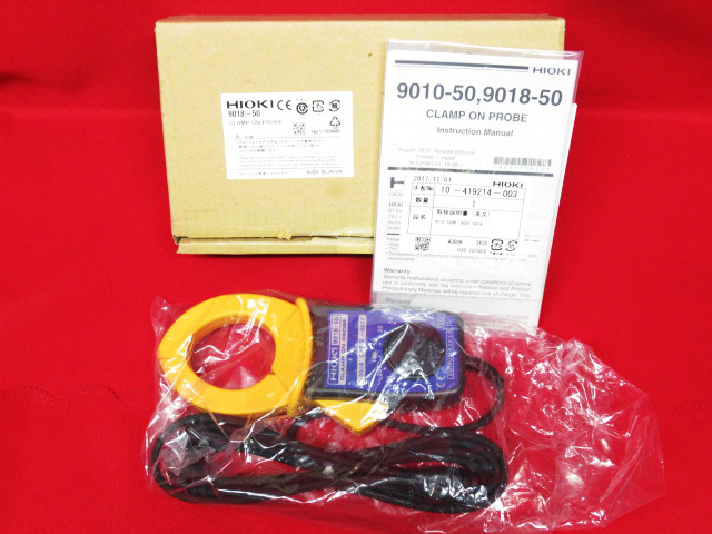 【目立った傷や汚れなし】HIOKI ACクランプオンプローブ 9018-50 広帯域タイプ・BNC端子 電流センサ ジャンク品 管理 ...