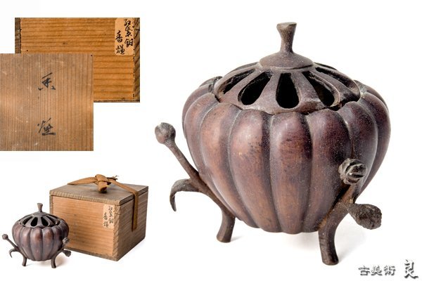 【目立った傷や汚れなし】d2583 良 【時代】紅紫銅瓜形香炉 重さ235g 検 金工美術鋳造作家貿易明治金工超絶技巧の落札情報詳細 ...