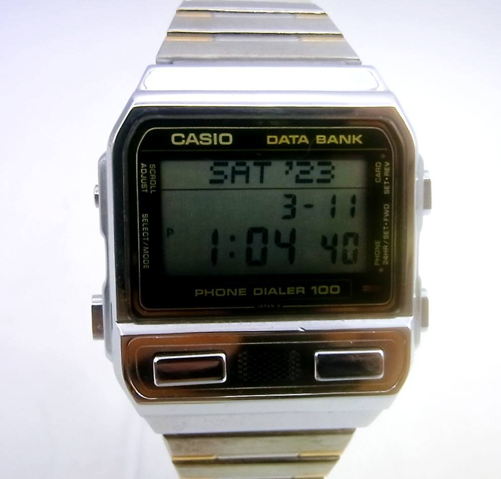 【目立った傷や汚れなし】 2761 動作品 CASIO DATABANK データバンク DBA-900 紳士用クオーツ腕時計 PHONE DIALER 100 アンティーク オールド 管 ...