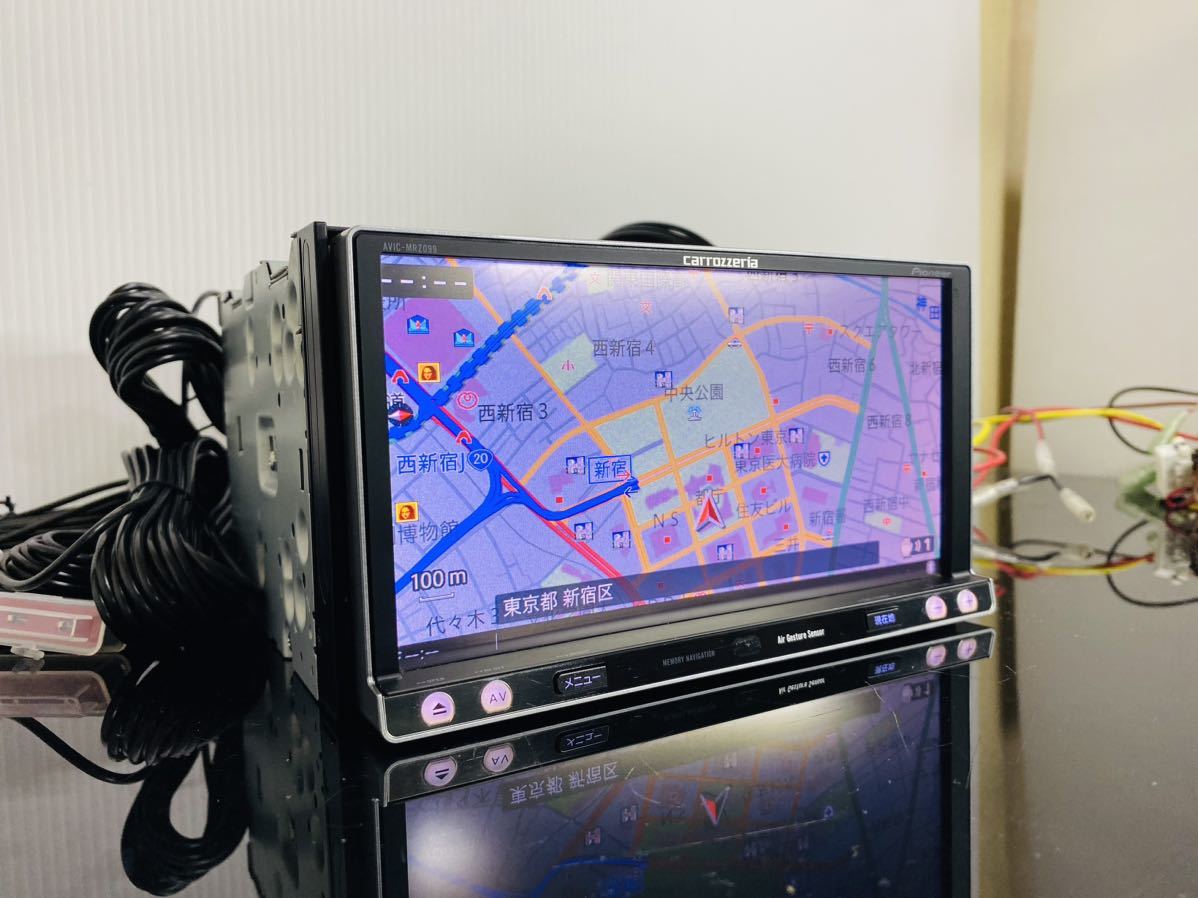 【目立った傷や汚れなし】AVIC-MRZ099 カロッツェリア 4chフルセグTV Bluetoothオーディオ CD→SD録音 DVD SD 新品フィルムアンテナ GPS マイク付き 送料 ...