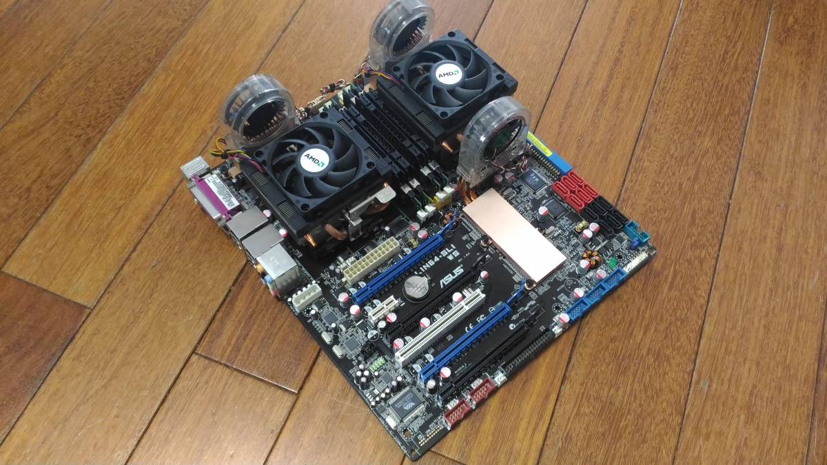 【全体的に状態が悪い】往年の銘機！ASUS L1N64-SLI WS マザーボード！AMD Athlon 64 FX FX-74（3GHz ...