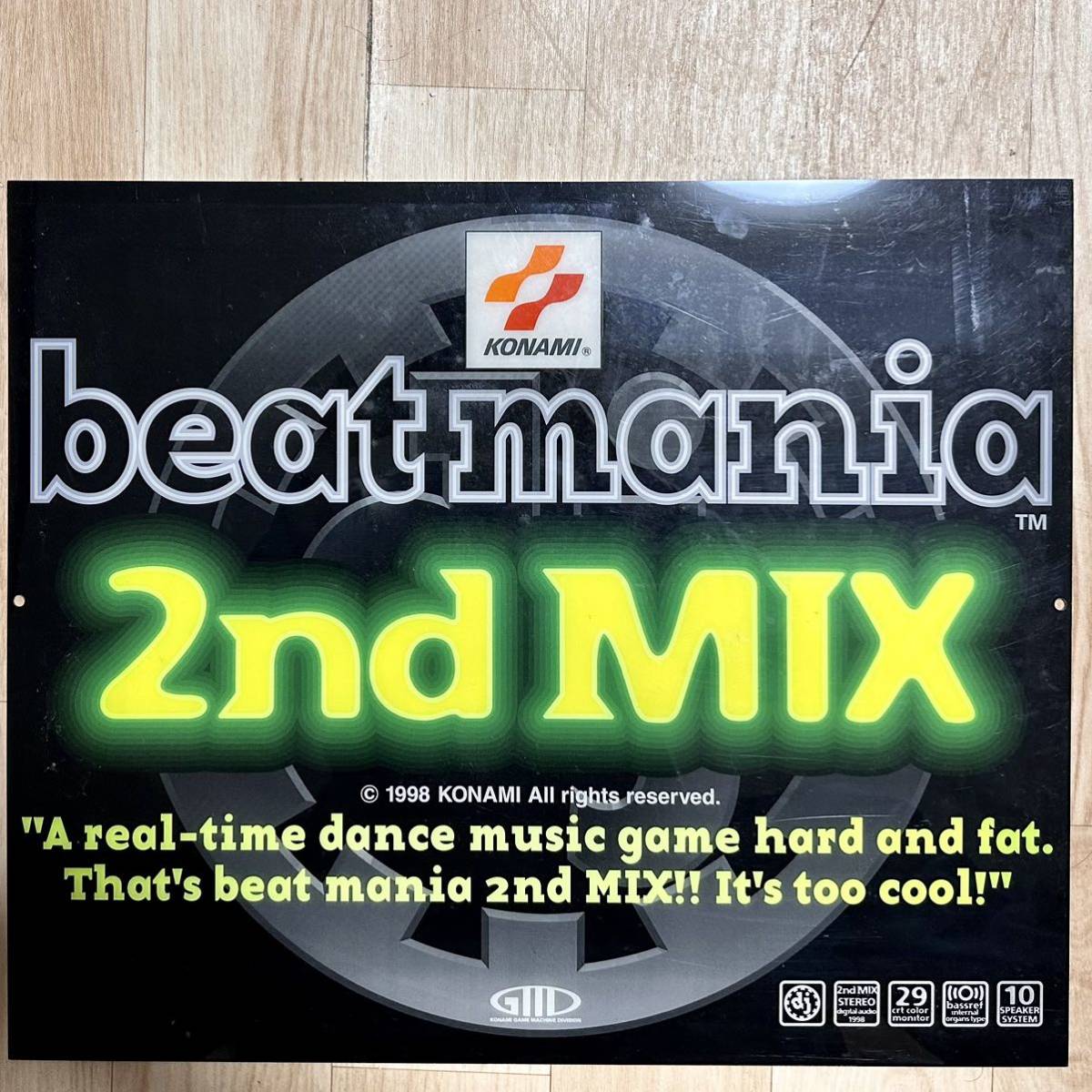 【傷や汚れあり】KONAMI beatmania 2nd MIX アーケードゲーム タイトルパネル ビートマニア セカンド ミックス DJ ...