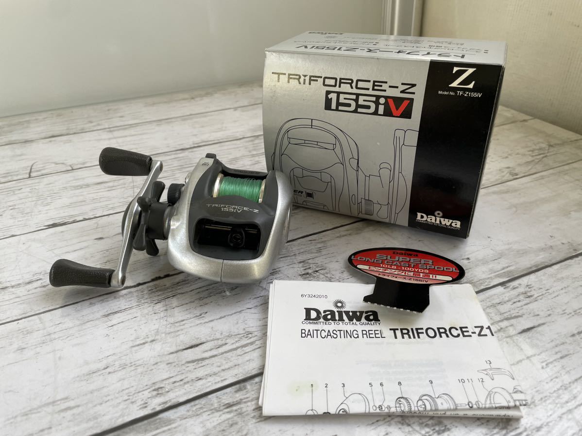 【傷や汚れあり】23D04-53：☆Daiwa ダイワ TRIFORCE-Z 155iV INFINITE ANTI-REVERSE ベイト ...