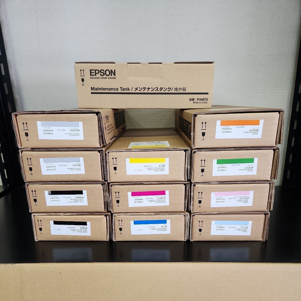 【未使用】エプソン 純正 インクカートリッジ PX-H8000 / H10000 等用 IC58 700ml 11色セット+PXMT2 ...