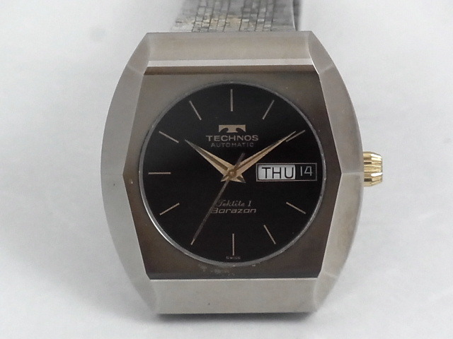 【やや傷や汚れあり】TECHNOS テクノス Borazon Tektite 1 オートマチック 黒文字板（ジャンク）53の落札情報詳細 - Yahoo!オークション落札価格検索 オークフリー