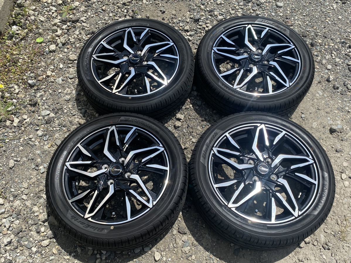 【目立った傷や汚れなし】☆2023年製☆165/55/R15 ラジアルタイヤ（YOKOHAMA）&アルミホイール（chronus）4本セット☆PCD100 15×4.5J +45 軽自動車に ...