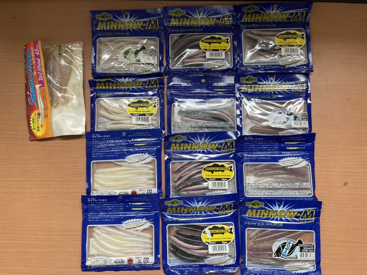 【傷や汚れあり】XL6731 POWER WORM MINNOW- M ミノM 4インチ 夜光ECOGEAR エコギア パワーワーム グラス ...