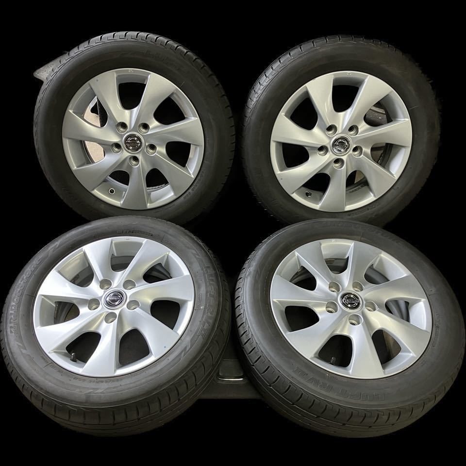 【やや傷や汚れあり】2022年製BRIDGESTONE付 セレナ 195/60R16 6J+45 5穴 PCD114.3 ハブ66 純正 16インチ アルミ ホイール 5H ピッチ114.3 ...