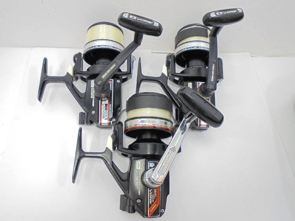 【傷や汚れあり】【41】1円～SHIMANO シマノ AEROCAST エアロキャスト 4000EX 5000 2-BALL リール3個 ...