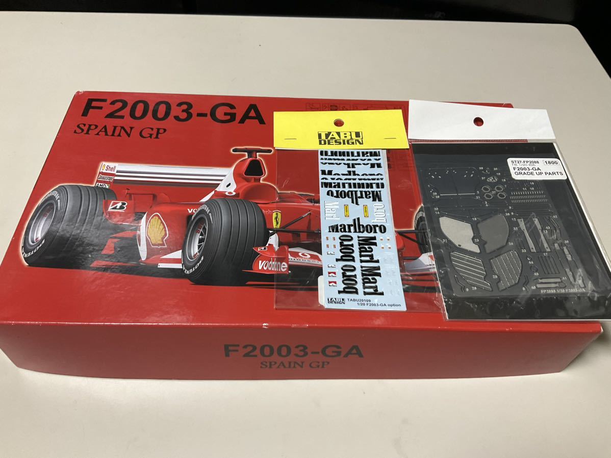 【やや傷や汚れあり】 FUJIMI フジミ 1/20 フェラーリ F2003-GA スペインGP TABUデザイン タバコデカール スタジオ27 エッチングパーツ付属の落札情報詳細 ...