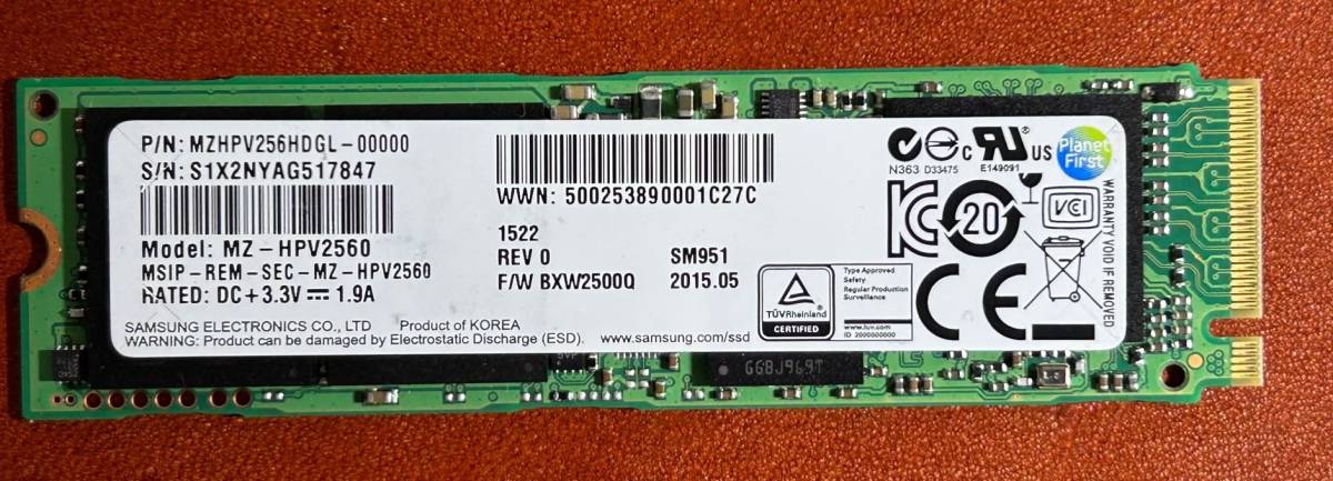 【やや傷や汚れあり】SAMSUNG SSD 256G AHCIの落札情報詳細 - ヤフオク落札価格検索 オークフリー